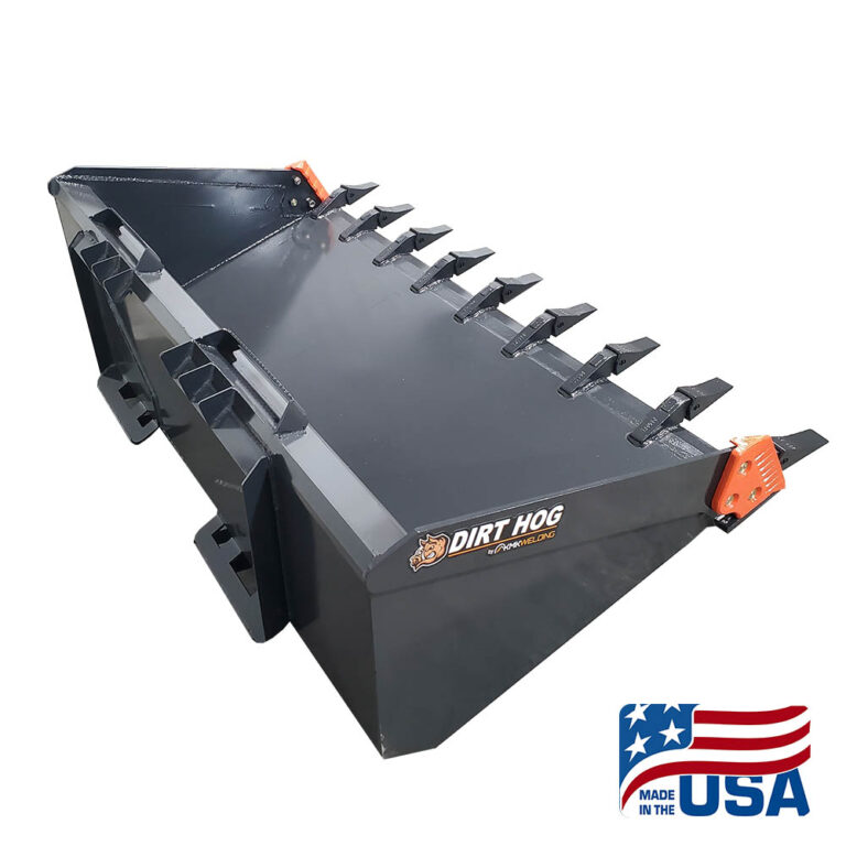 84” Severe Duty Dirt Hog Skid Steer Dirt Bucket with Teeth for Bobcat ...